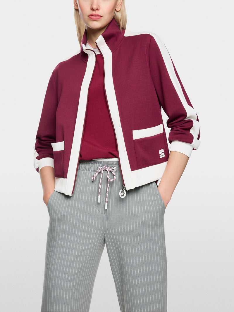 Marc Cain Sports Maroon Loose Jersey Zip Jacket AS31.06 J06 - Jane Young