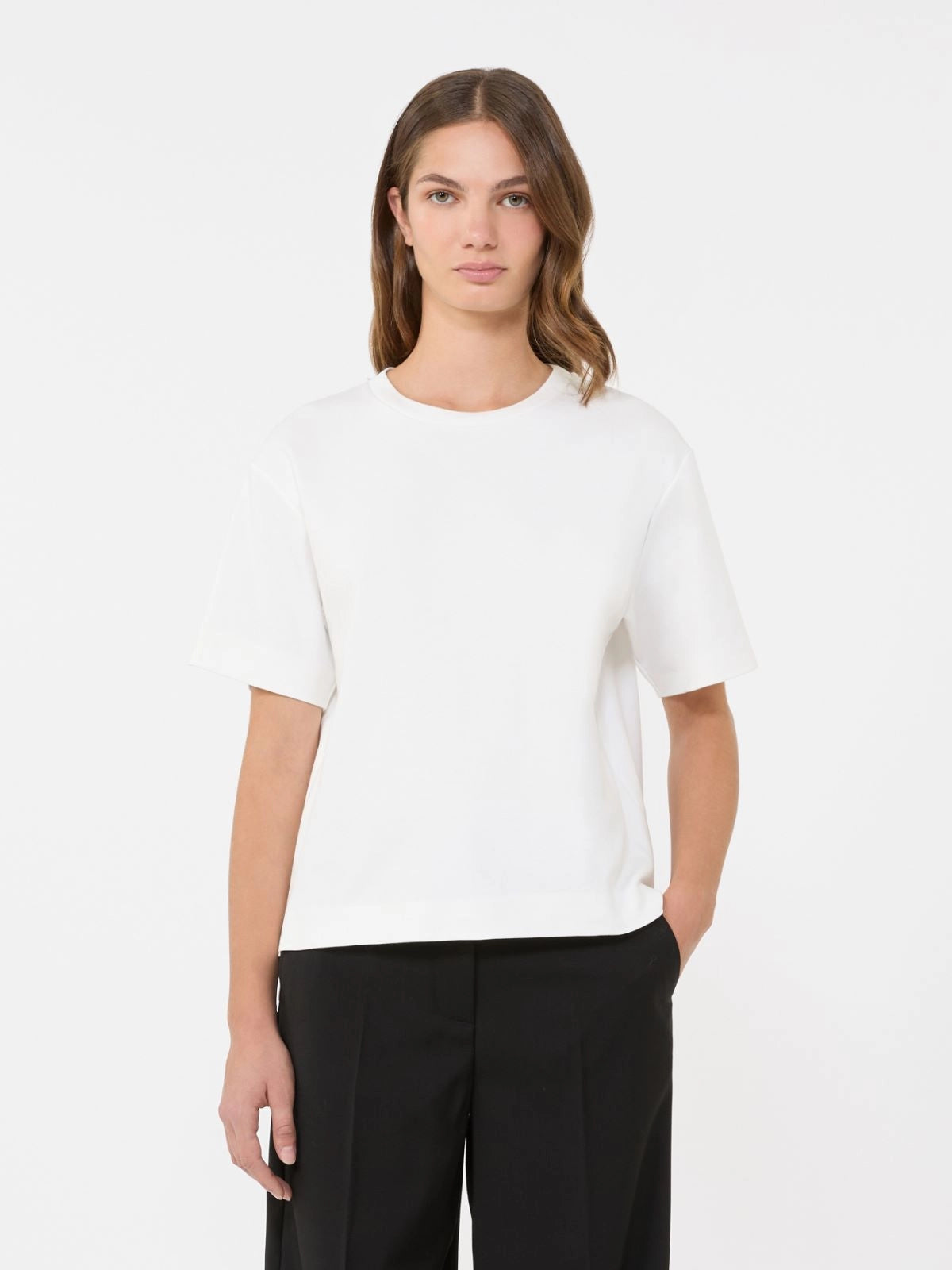 Max Mara Weekend White Boxy Short-Sleeve T-Shirt WKDMULTID - Jane Young